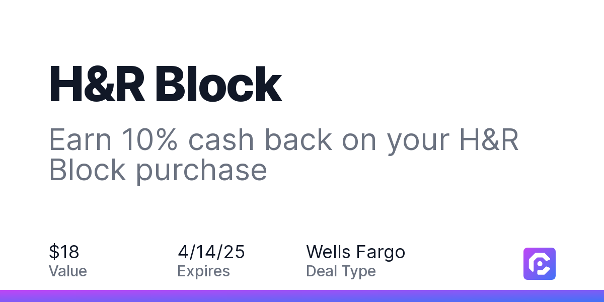 H&R Block: Earn 10% cash back on your H&R Block purchase | CardPointers